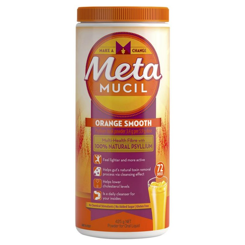 Metamucil Fibre Supplement Smooth Orange 72 Dose 425g - Pharmax