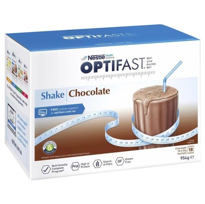 Optifast VLCD Shake Chocolate 18 x 53g - Pharmax
