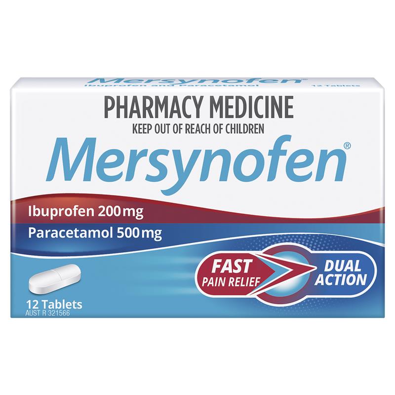 Mersynofen Pain Relief Tablets 12 Pack - Pharmax