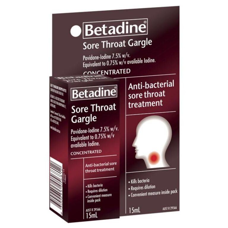 Betadine Sore Throat Gargle Concentrated 15mL - Povidone Iodine - Pharmax