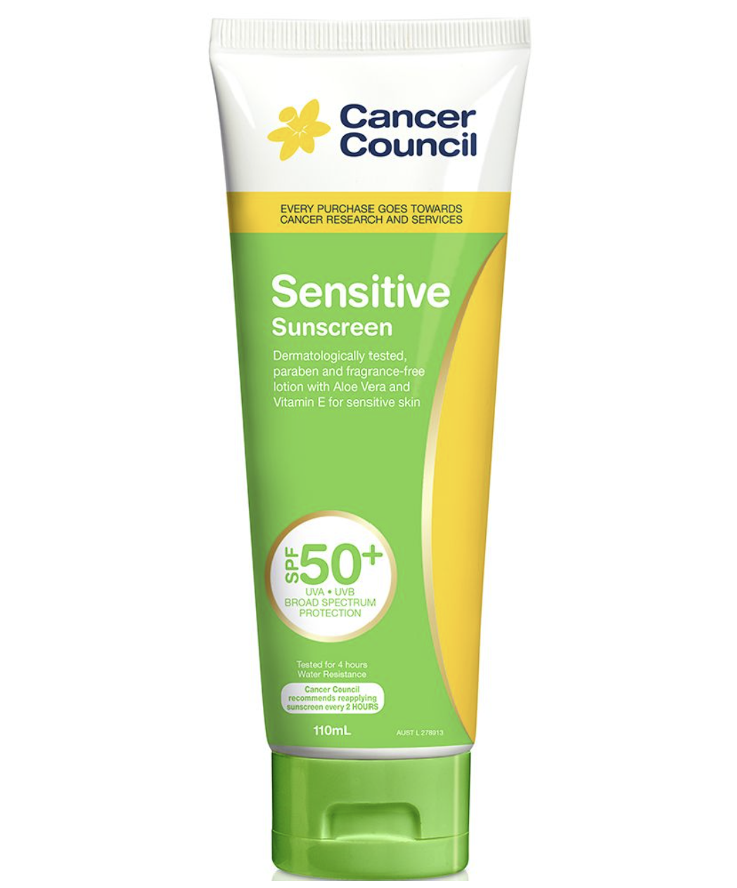 Cancer Council Sunscreen Sensitive SPF 50+ Tube 110ml - Pharmax